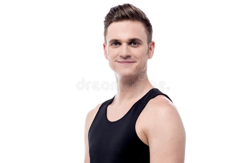 Handsome Fit Male Over White Stock Image - Image of handsome, jogger ...
