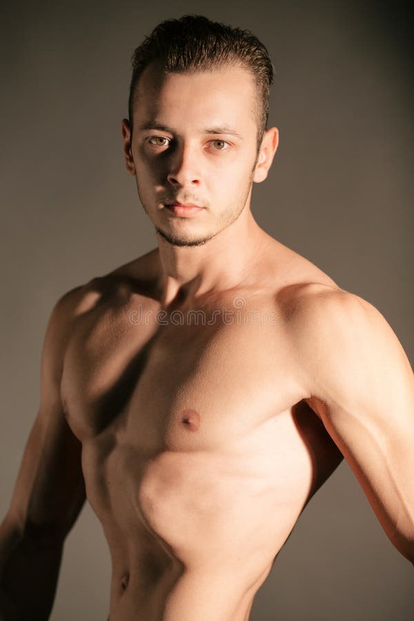 Handsome fit man stock image. Image of caucasian, shirtless - 53066829