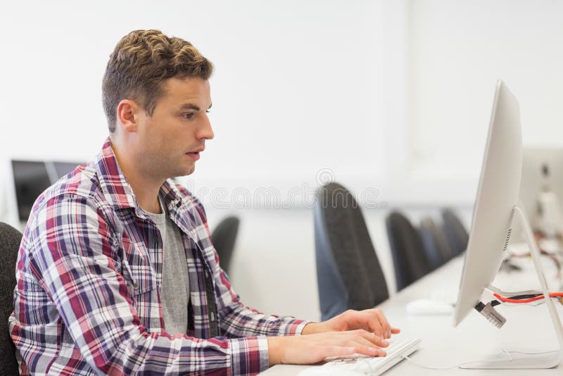 Student Working with a Computer Stock Photo - Image of attitude ...
