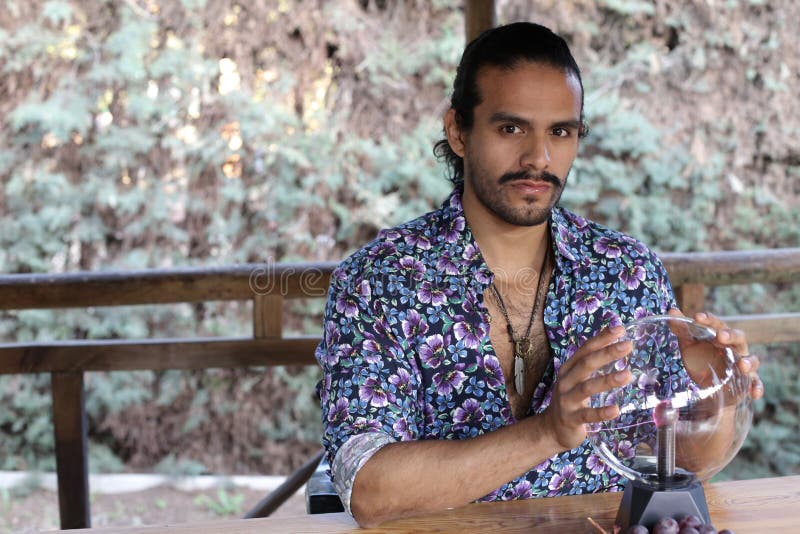 Handsome Fortune Teller with Crystal Ball Stock Photo - Image of cosmic ...