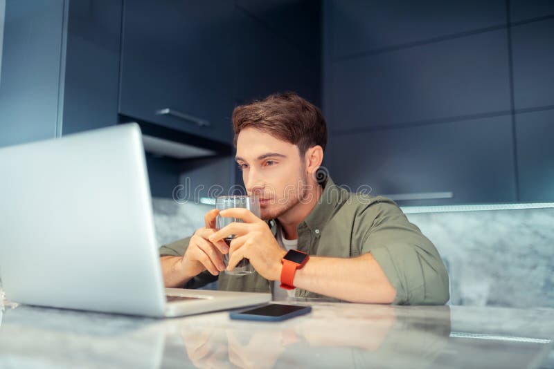 Handsome Freelancer Posing on Camera Stock Image - Image of attention ...