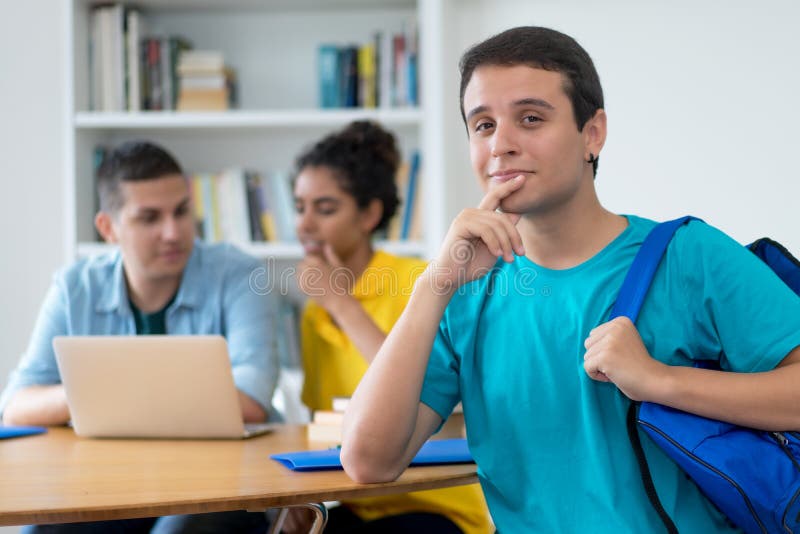 Handsome Science Student Smiling at Camera Stock Image - Image of ...