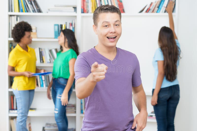 Handsome German Male Student with Group of Students Stock Image - Image ...