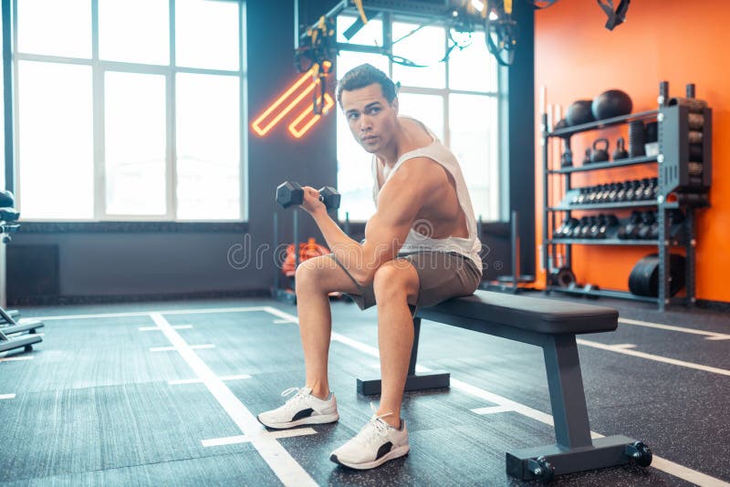 Handsome Good Looking Man Training in the Gym Stock Image - Image of ...