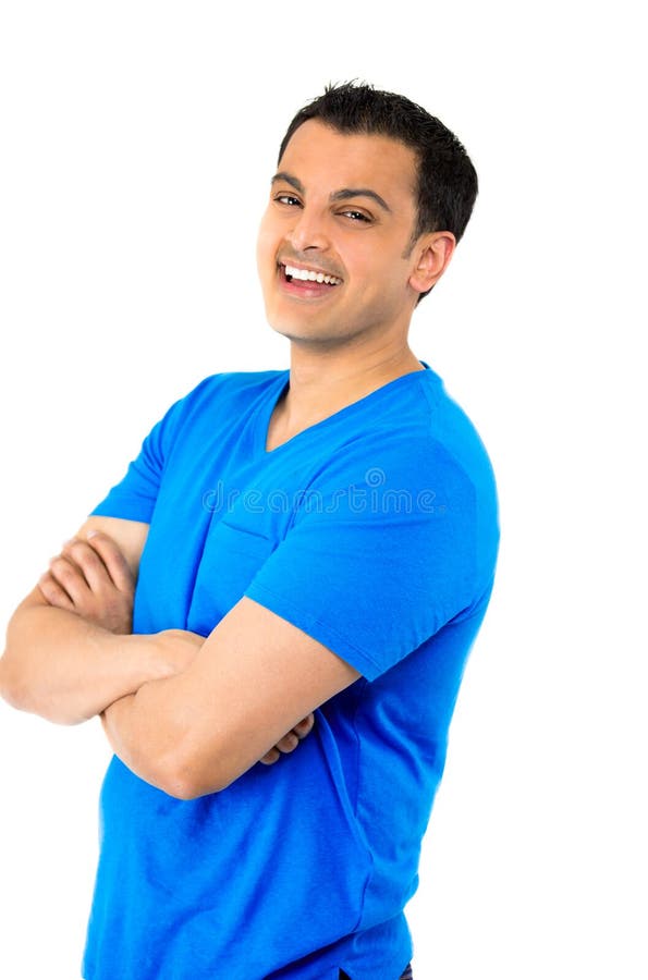 Handsome Guy in Blue Shirt Laughing Stock Image - Image of egyptian ...