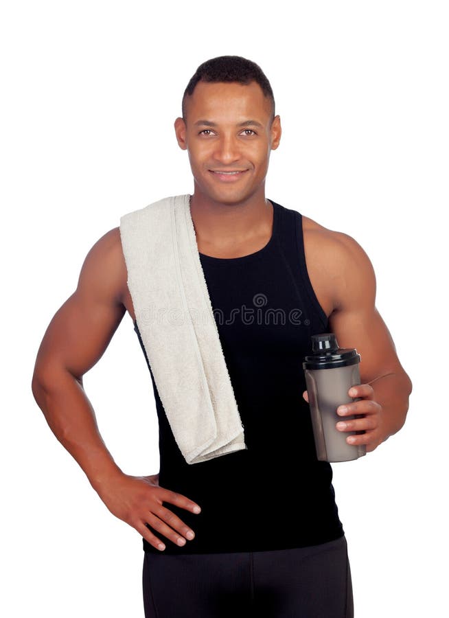 Handsome Guy Drinking Protein after Training Stock Image - Image of ...