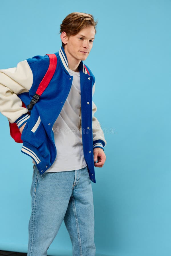 Handsome Guy Dynamically Posing Putting His Hand in the Pocket of a ...