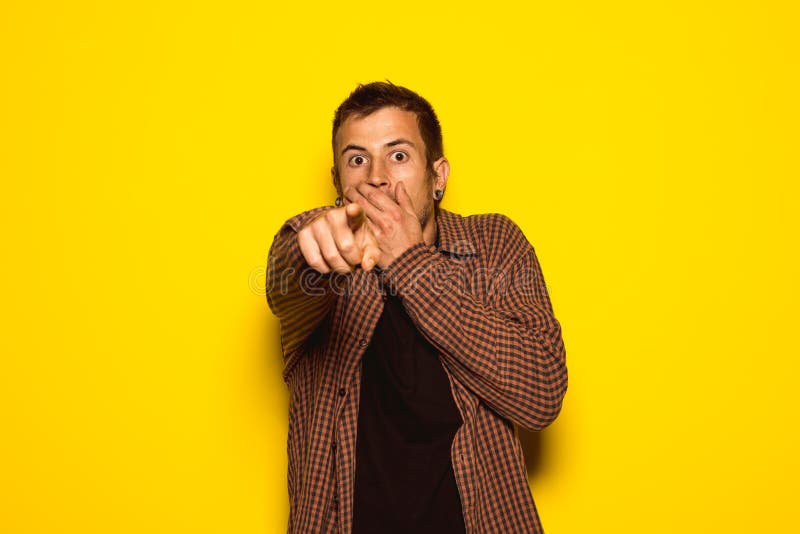Handsome Guy with Facial Expression of Shock Stock Image - Image of ...