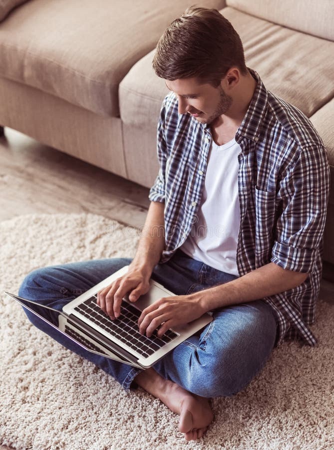 Handsome guy with gadget stock photo. Image of businessman - 97182478
