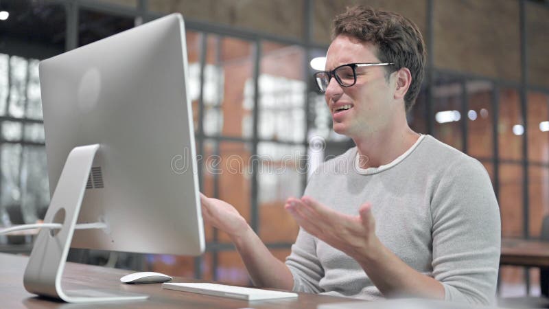 Handsome Guy Getting Upset while Working on Computer Stock Image ...