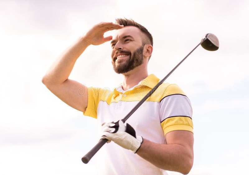 Guy playing golf stock photo. Image of leisure, outdoor - 100038676