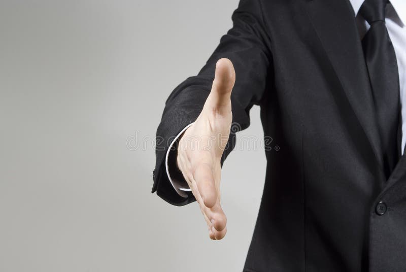 Handsome Guy Holding Out His Hand To Greet Stock Image - Image of ...