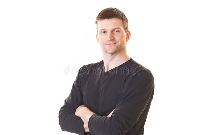 Handsome Guy Isolated on White Stock Image - Image of people, body ...