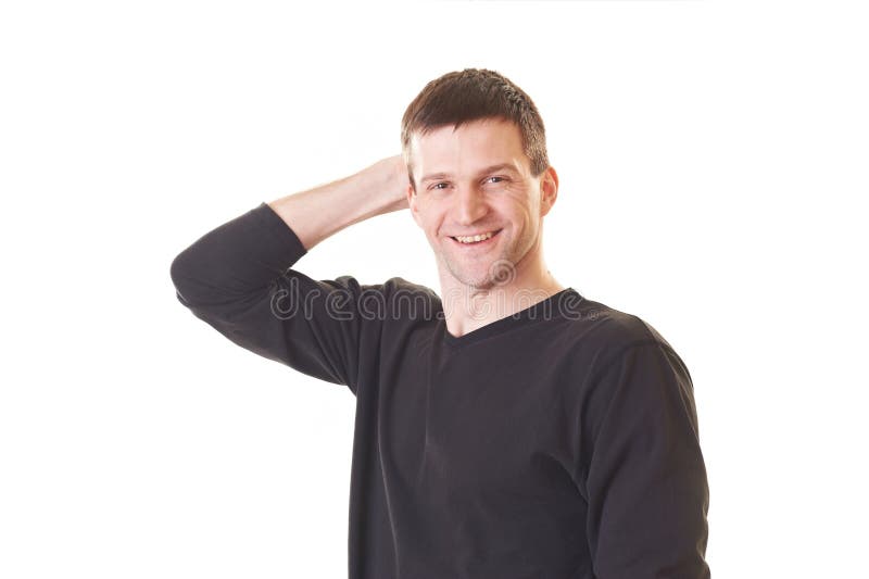 Handsome Guy Isolated on White Stock Image - Image of person, macho ...