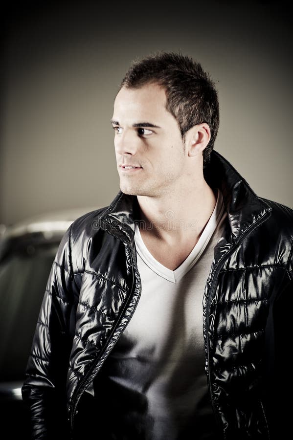 Handsome Guy with Leather Jacket Stock Photo - Image of cool, person ...