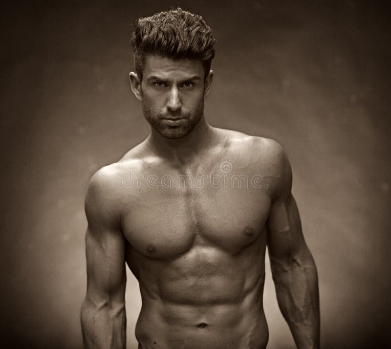 Handsome Guy with Muscular Torso Stock Photo - Image of handsome, eyes ...