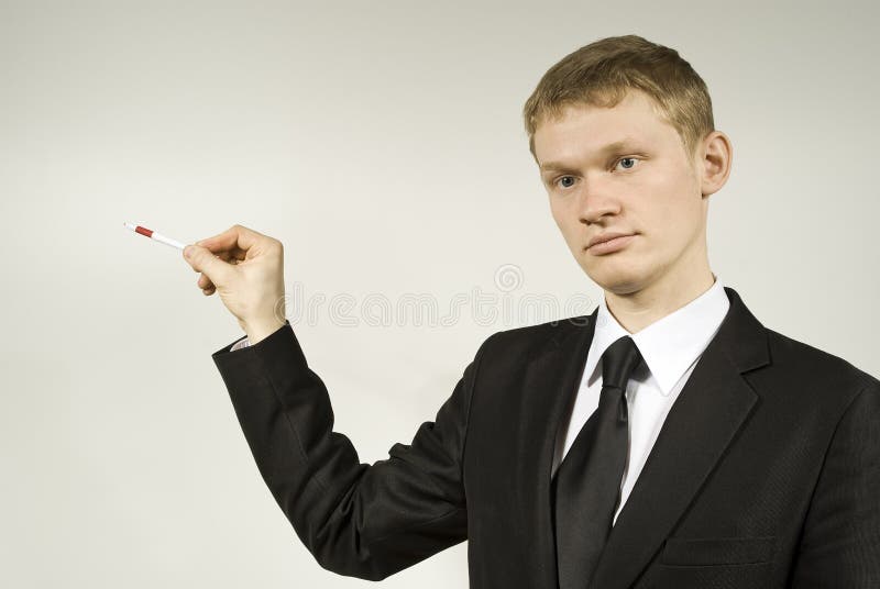 Handsome Guy Shows His Hand Stock Image - Image of manager, showing ...