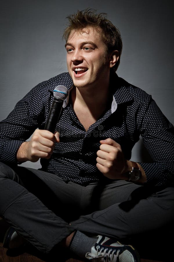 Handsome guy singing stock image. Image of lifestyle - 24328931