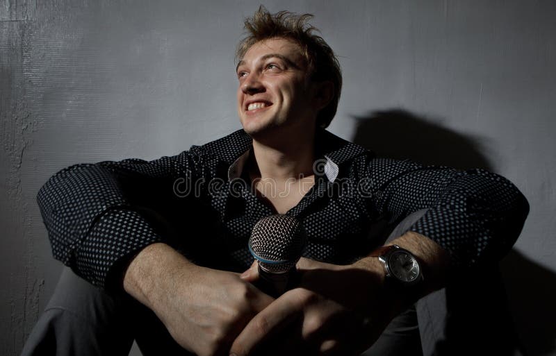 Handsome guy singing stock photo. Image of blond, happy - 26534270