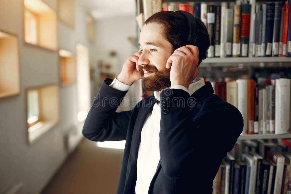 Handsome Guy Study at the Library Stock Photo - Image of campus ...