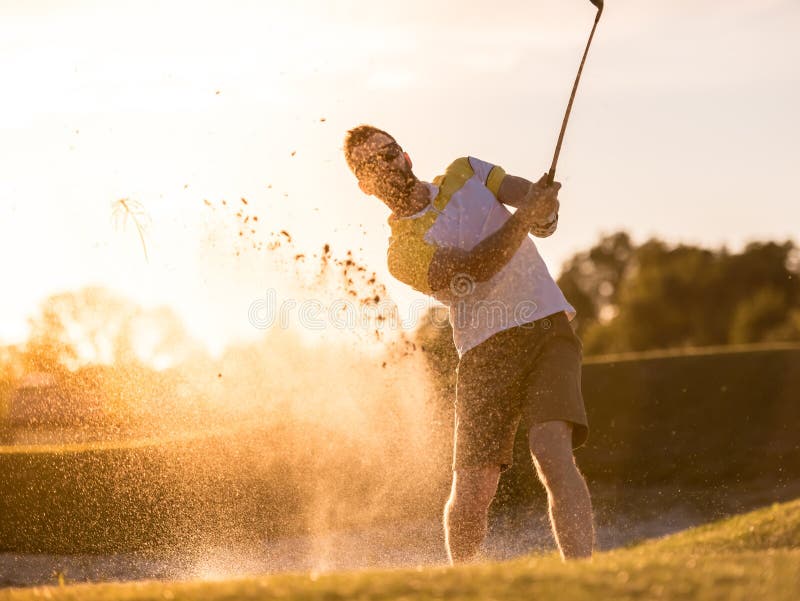 Guy playing golf stock photo. Image of male, people - 100039022