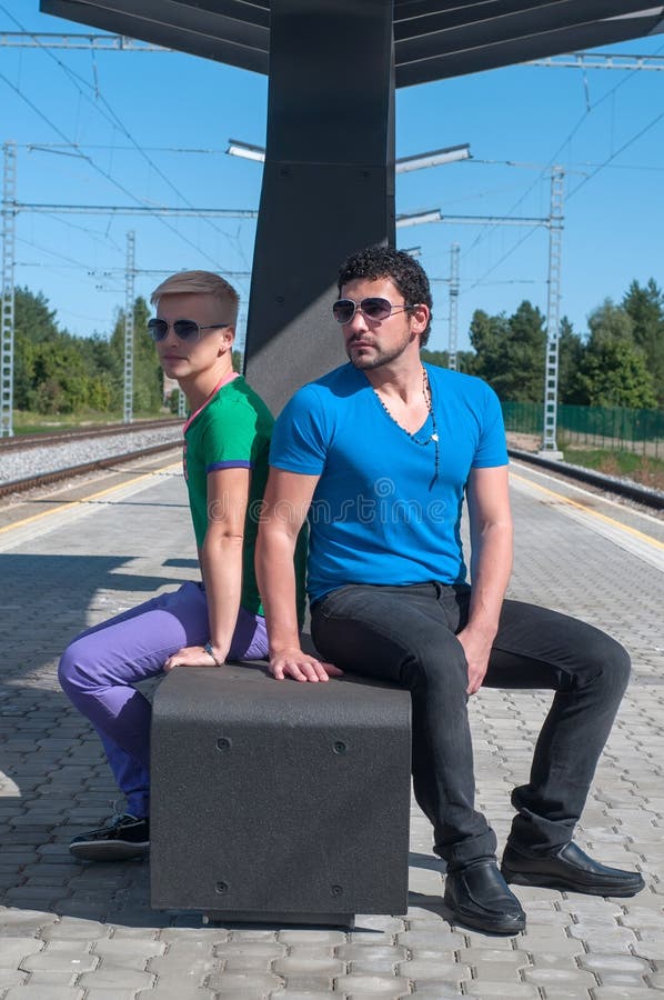 Handsome Guys Sitting Platform Stock Photos - Free & Royalty-Free Stock ...