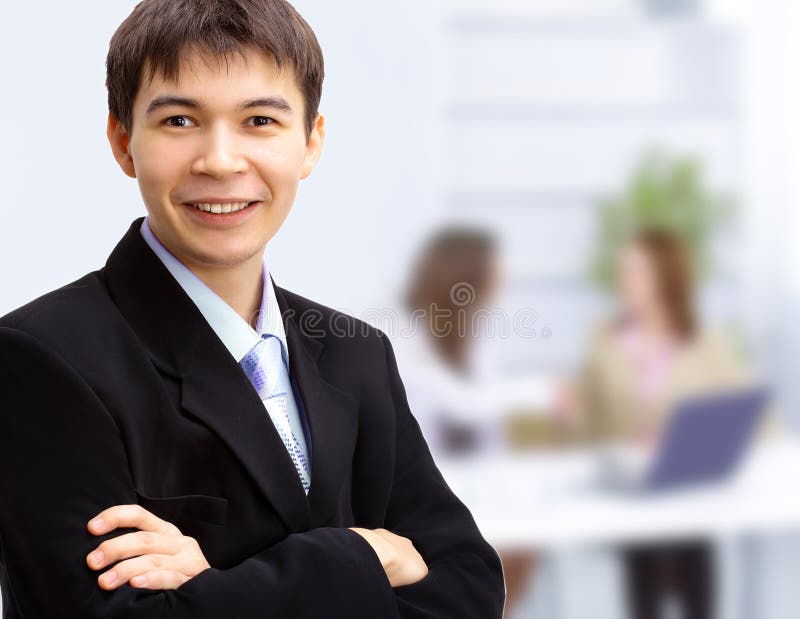 Handsome Happy Business Man Stock Photo - Image of office, colleague ...