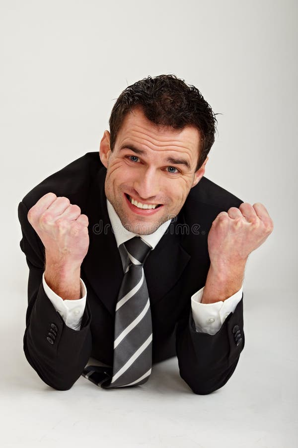 Handsome happy businessman stock image. Image of success - 37690813