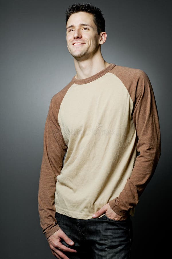 Handsome Happy Man Wearing Casual Cloths. Stock Photo - Image of grey ...