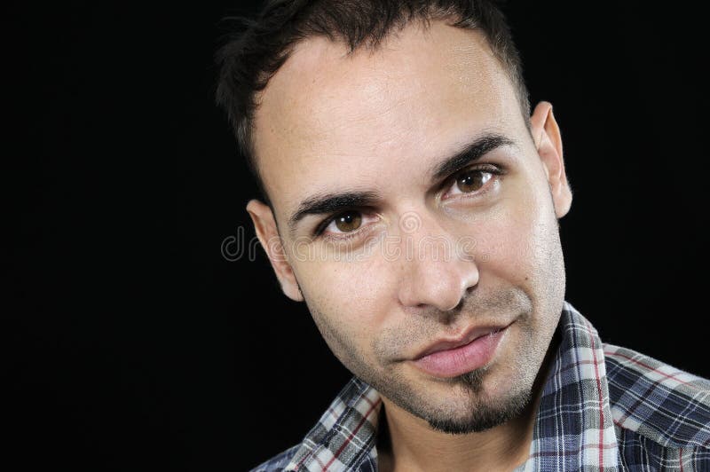 Handsome Hispanic Man with Natural Look Stock Image - Image of hispanic ...