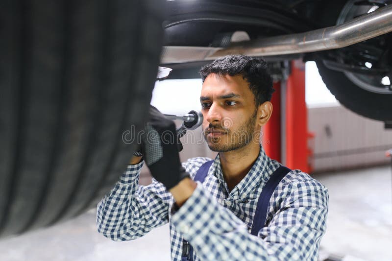 Handsome Indian Auto Mechanic at Car Servise Stock Photo - Image of ...