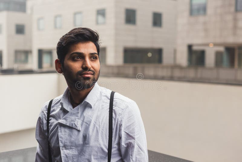 Handsome Indian Man Posing in an Urban Context Stock Photo - Image of ...