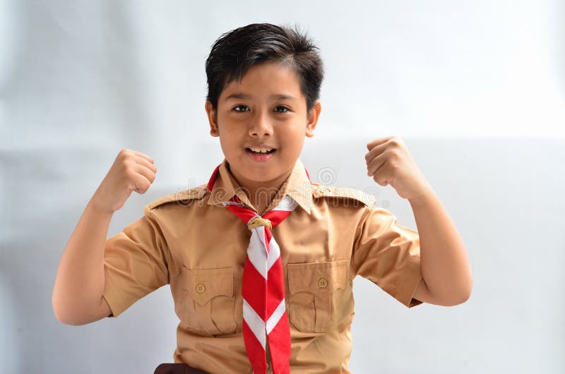 Indonesian Boy Scouts with Natural Expression Stock Image - Image of ...