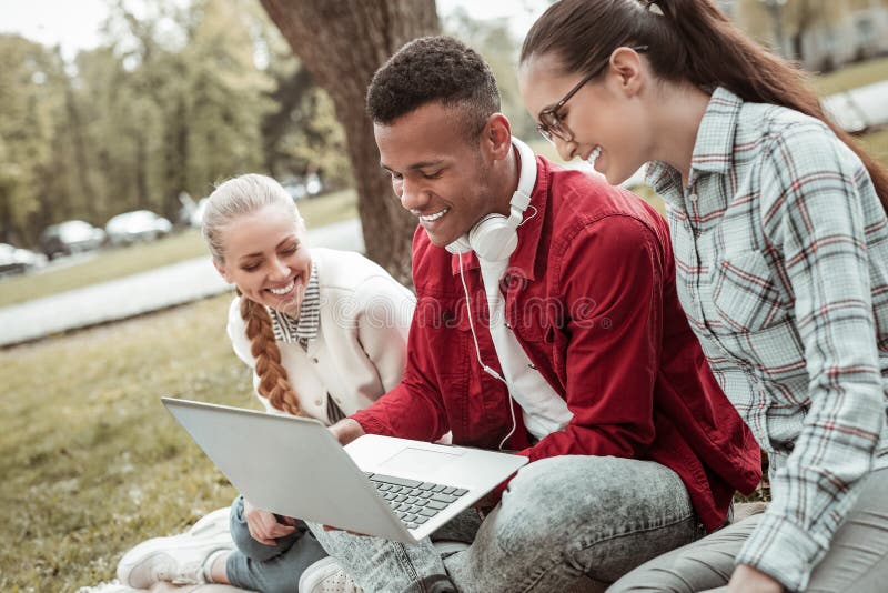 Handsome International Student Demonstrating His Project Work Stock ...