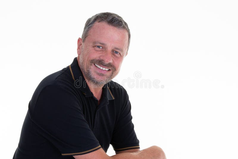 Handsome Joyful Face of Middle-aged Man 50 Years Old Portrait Stock ...