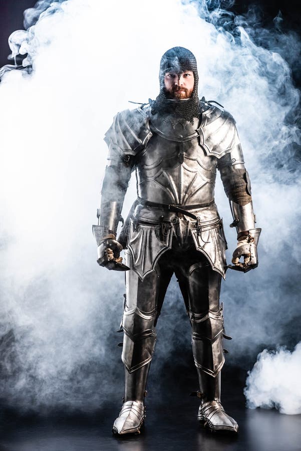 Handsome Knight in Armor Looking at Stock Photo - Image of adult ...