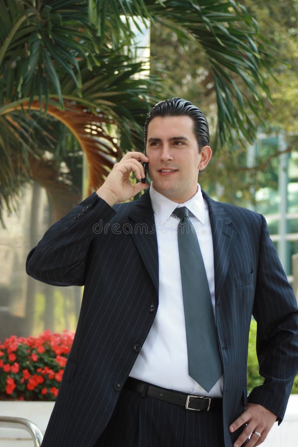Handsome Latin Business Man Talking Stock Image - Image of hispanic ...