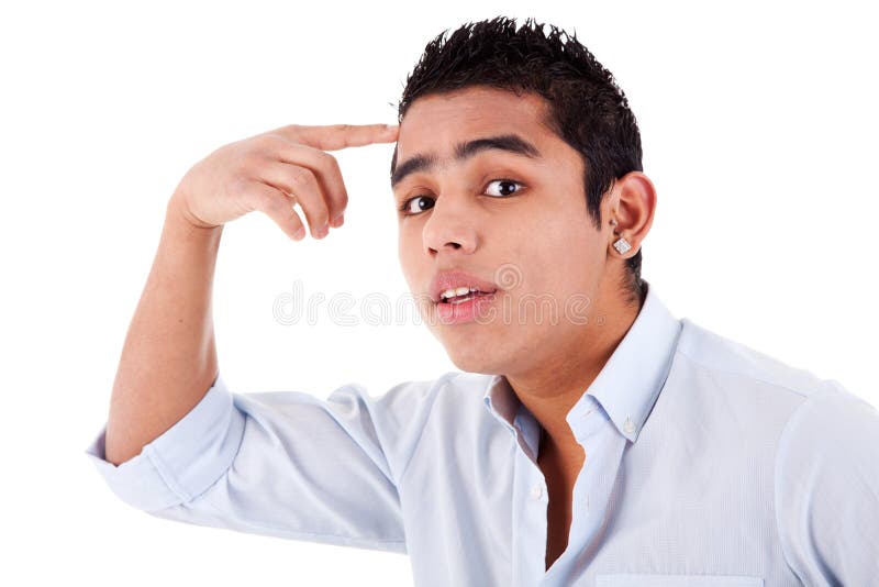 Handsome, Latin Man, Remembering Something, Having Stock Photo - Image ...