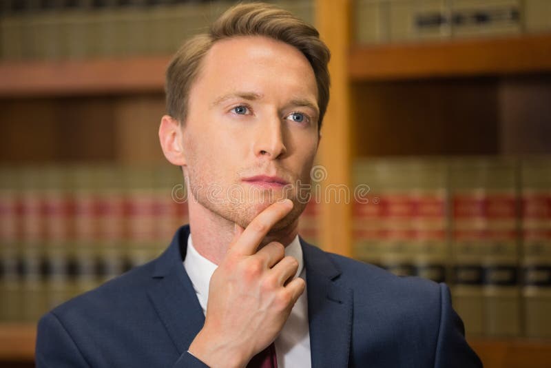 Handsome Lawyer in the Law Library Stock Photo - Image of textbook ...