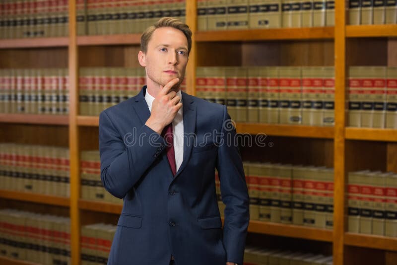Handsome Lawyer in the Law Library Stock Image - Image of shelf, male ...