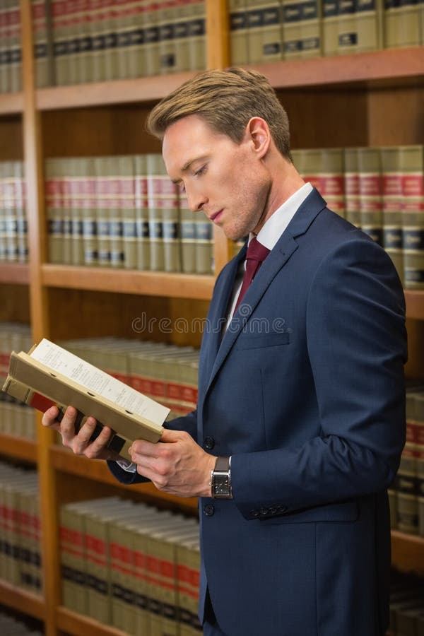 Handsome Lawyer in the Law Library Stock Image - Image of college ...
