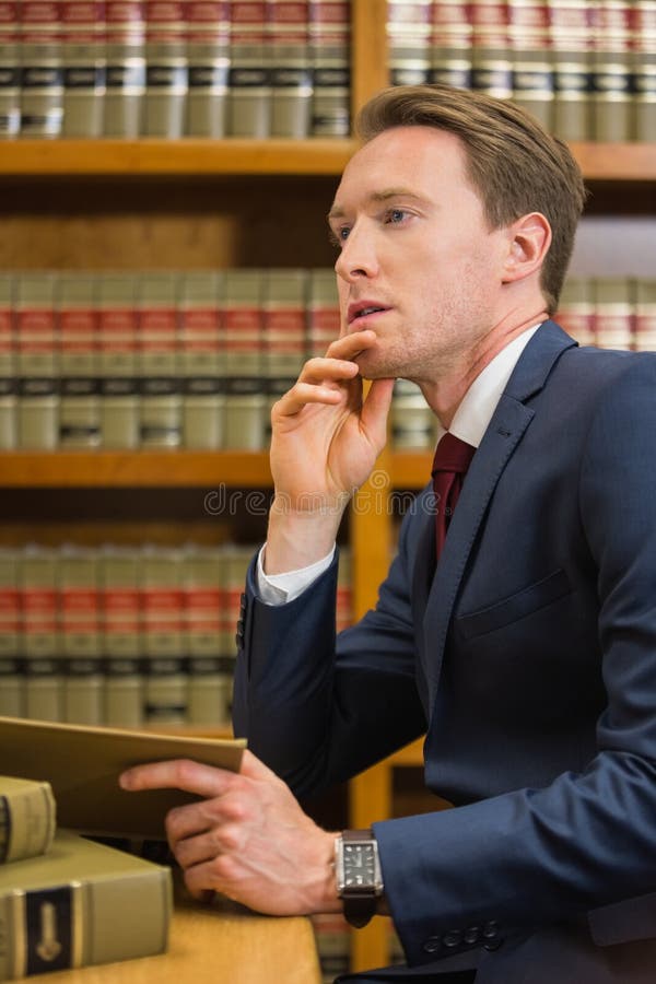 Handsome Lawyer in the Law Library Stock Image - Image of textbook ...