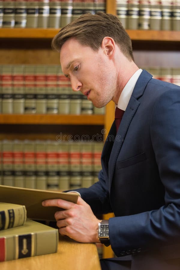 Handsome Lawyer in the Law Library Stock Photo - Image of shelf ...