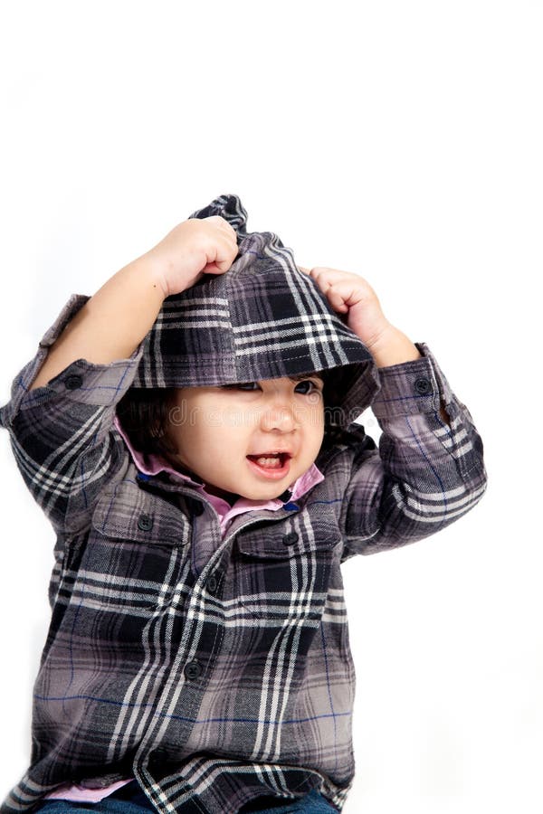 Handsome Little Boy Isolated on White. Stock Photo - Image of close ...