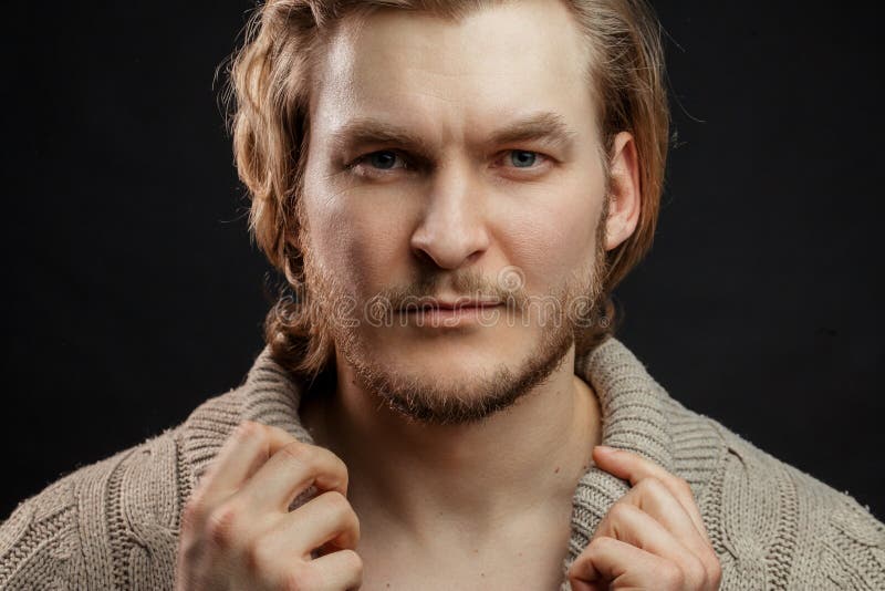 Handsome Macho Man Sitting on Stairs in Front of Modern Office Building ...