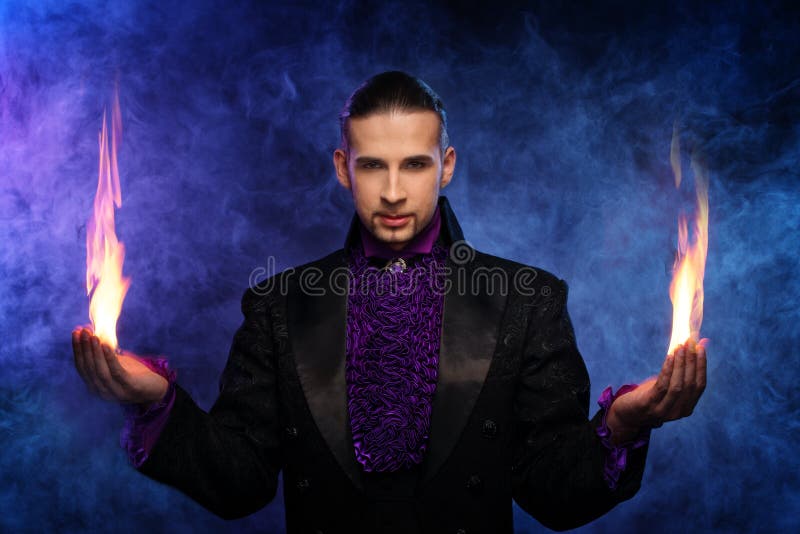 Handsome magician stock photo. Image of fashion, perform - 33821218