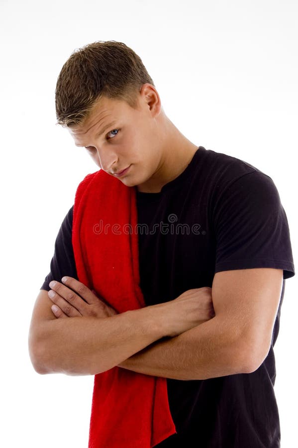 Muscular Man with Crossed Arms Stock Photo - Image of pattern, fitness ...