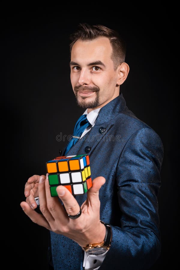 Handsome Male Magician in a Blue Tailcoat Editorial Image - Image of ...