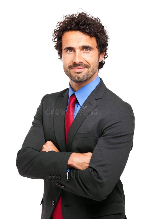 Handsome Male Manager Isolated on White Stock Photo - Image of ...