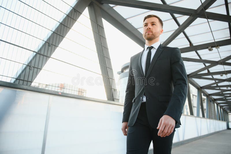 Handsome Male Model Posing Wearing a Back Suit. Stock Image - Image of ...